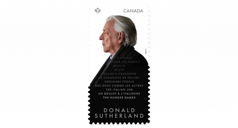 Timbre célébrant les réalisations de Donald Sutherland, une légende ...